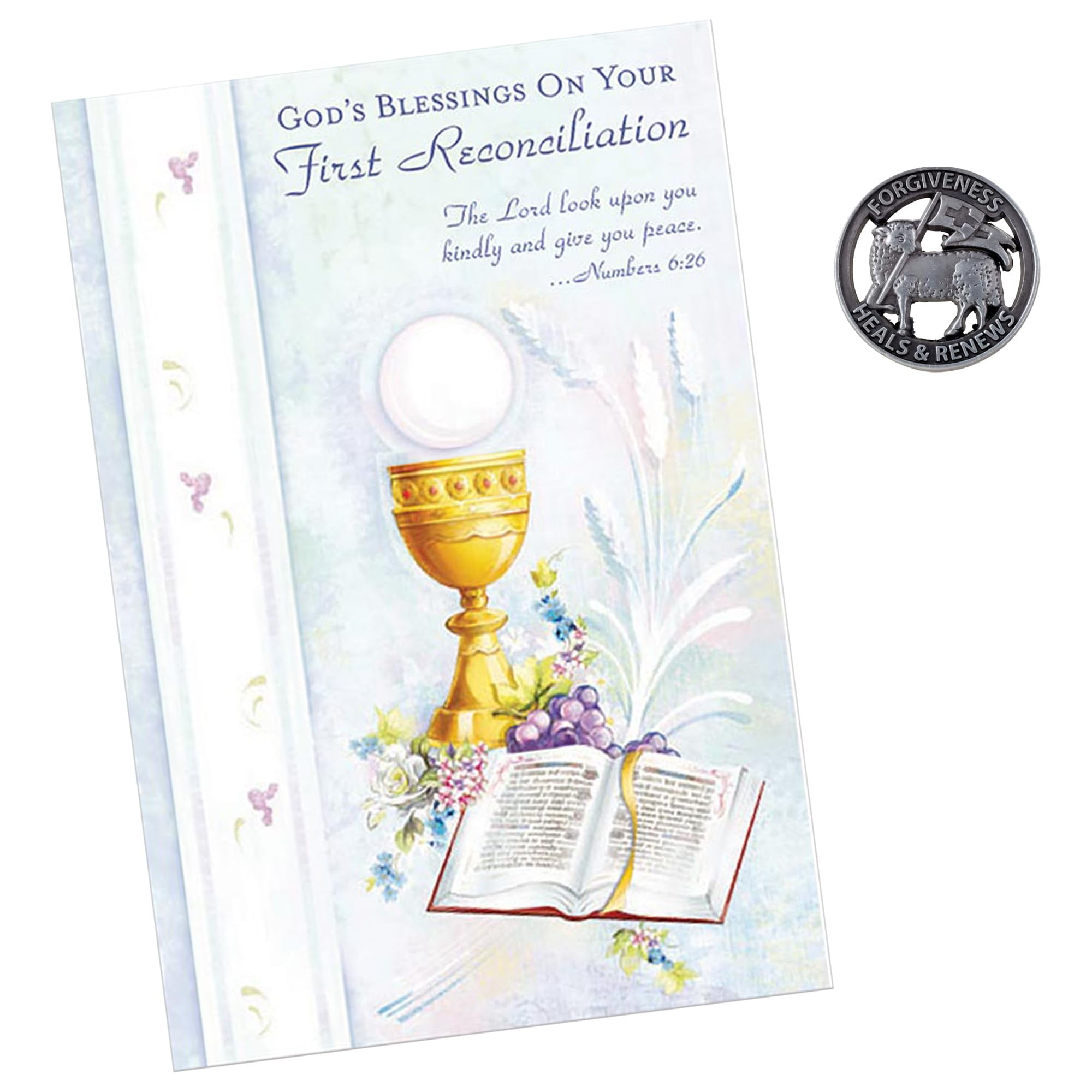 First Reconciliation Greeting Card - Envelope, First Reconciliation Pin ...