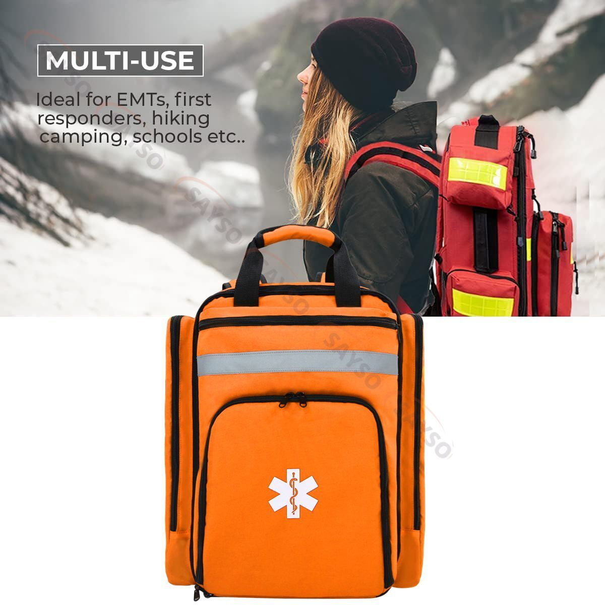 First Responder Bag Trauma Backpack Empty for EMT, EMS, Firefighters ...