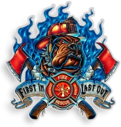 First Responder Decals, First in Last Out Firefighter Stickers, Fire ...