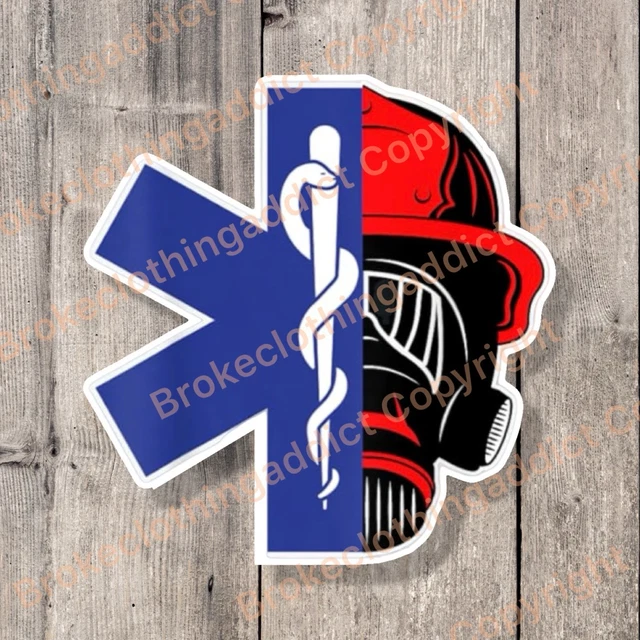 First Responder Firefighter Emt Paramedic Laptop Water Bottle Sticker ...