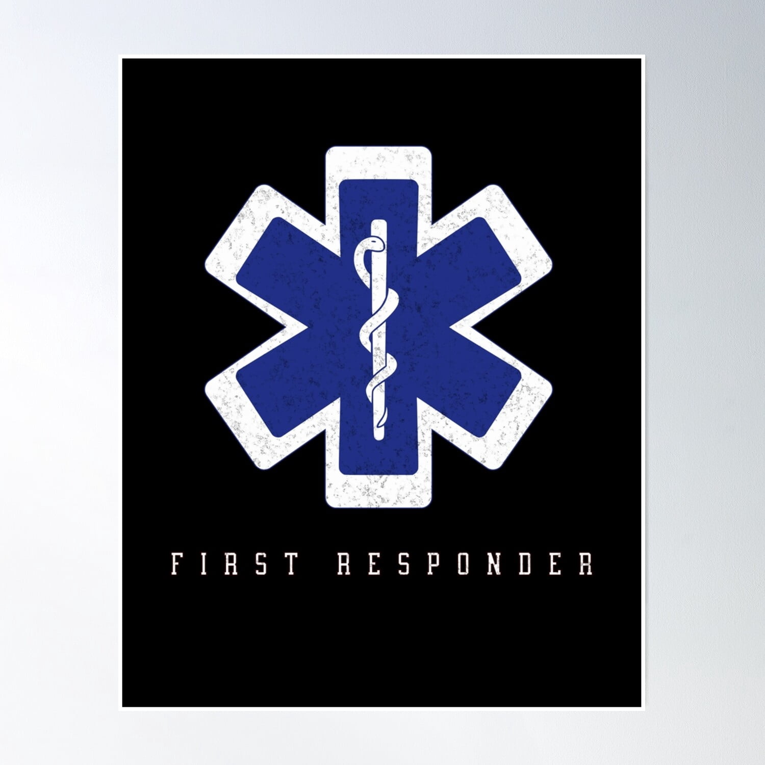 First Responder - Star Of Life Poster Wall Art, Modern Wall Decor, 8x12 ...