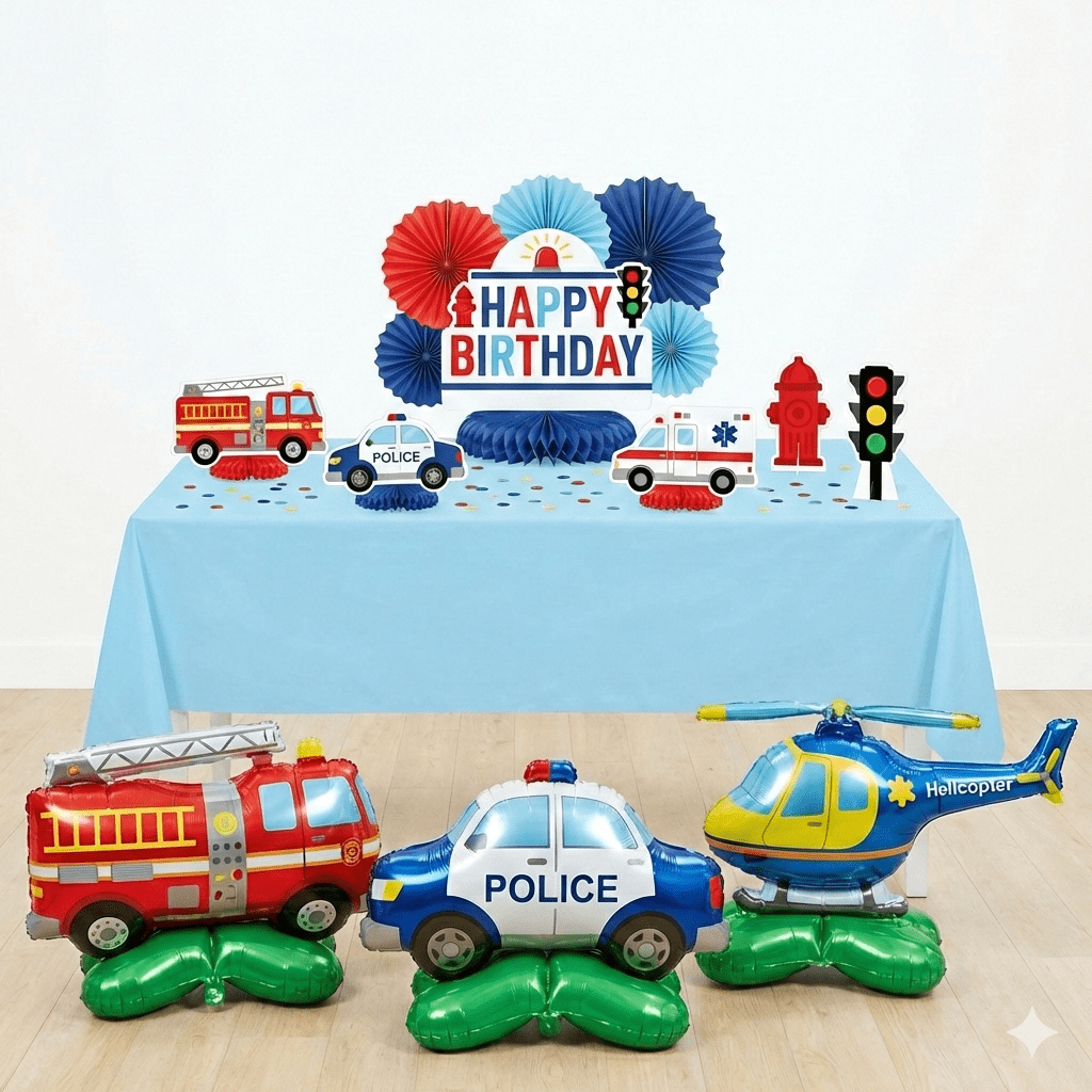 First Responders Birthday Party Decorations Kit – 3 Giant AirLoonz ...