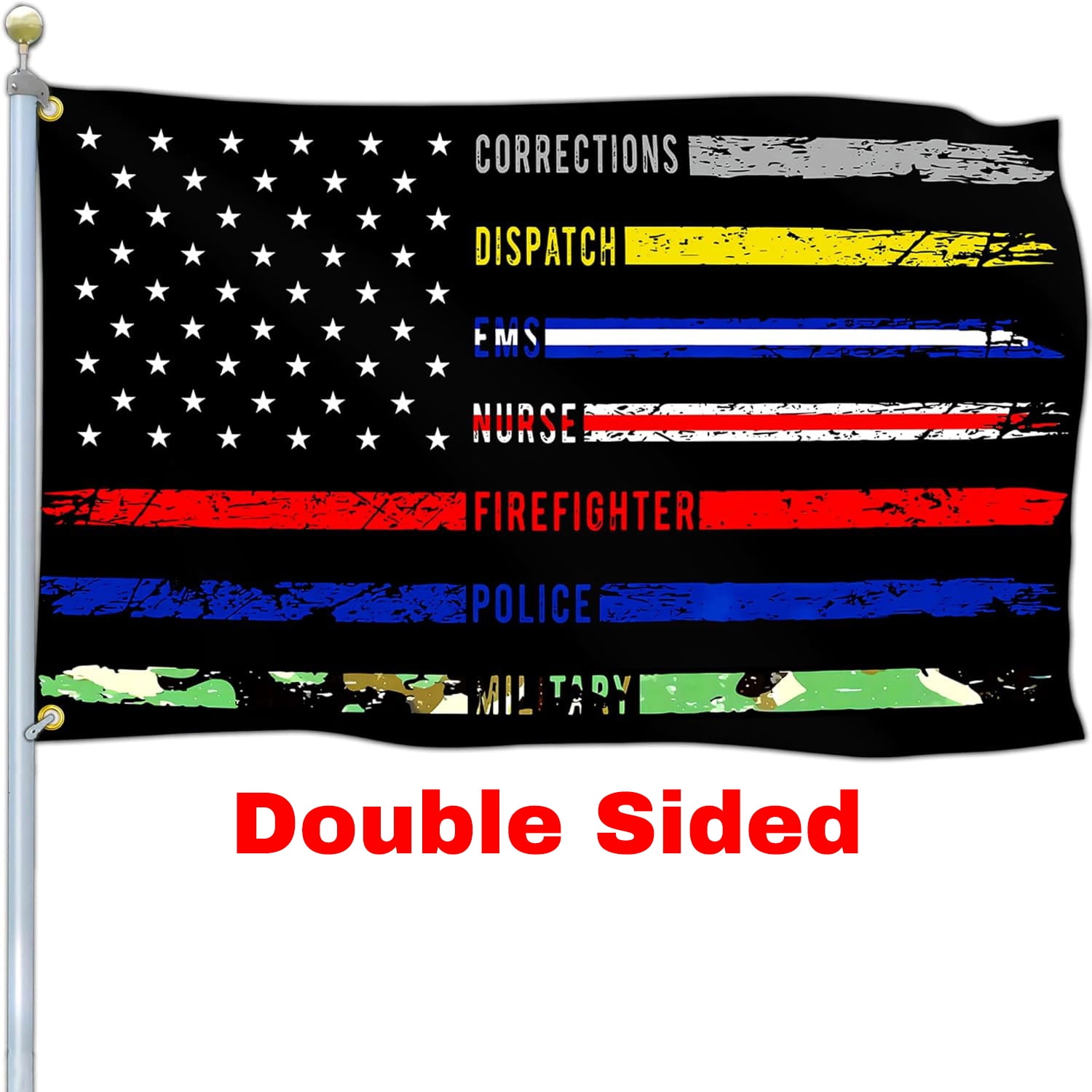 First Responders Hero Flag Nurse E-M-S Police Fire Military Flag 3x5 ...