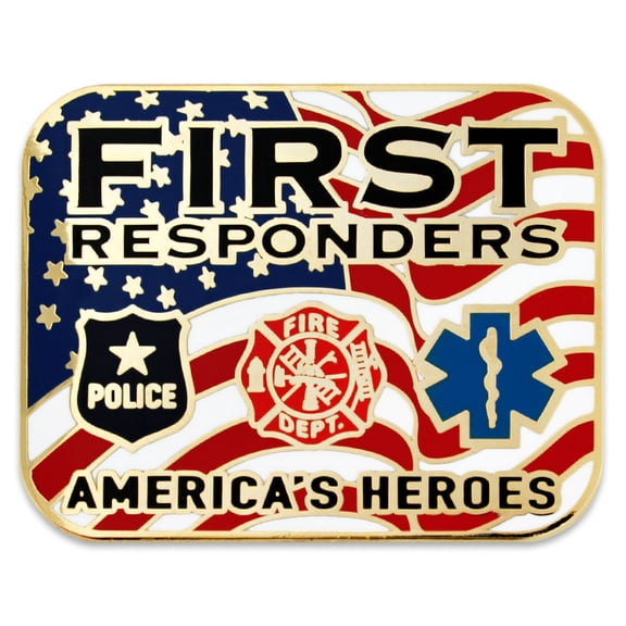 PinMart First Responders First to the Fight Button Pins, Lapel Pin ...