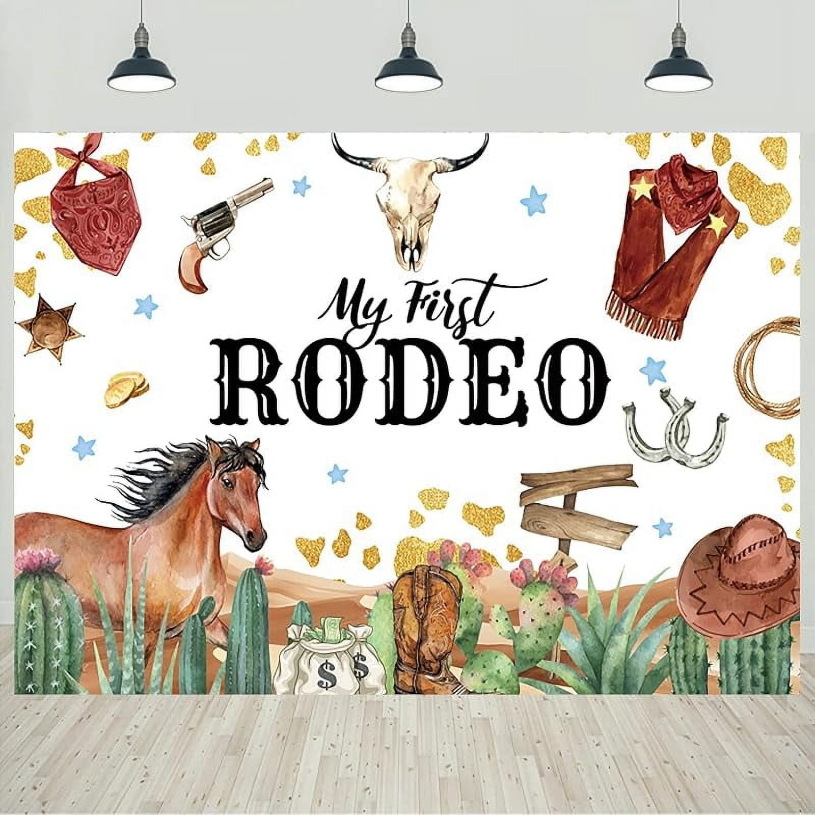 My First Rodeo 1st Birthday Backdrop Western Cowboy First Birthday ...