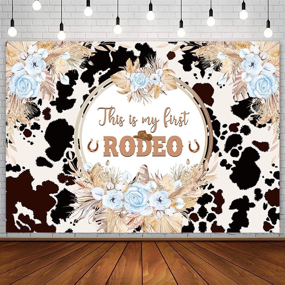 First Rodeo 1st Birthday Backdrop for Western Cowboy Wild One Bday ...