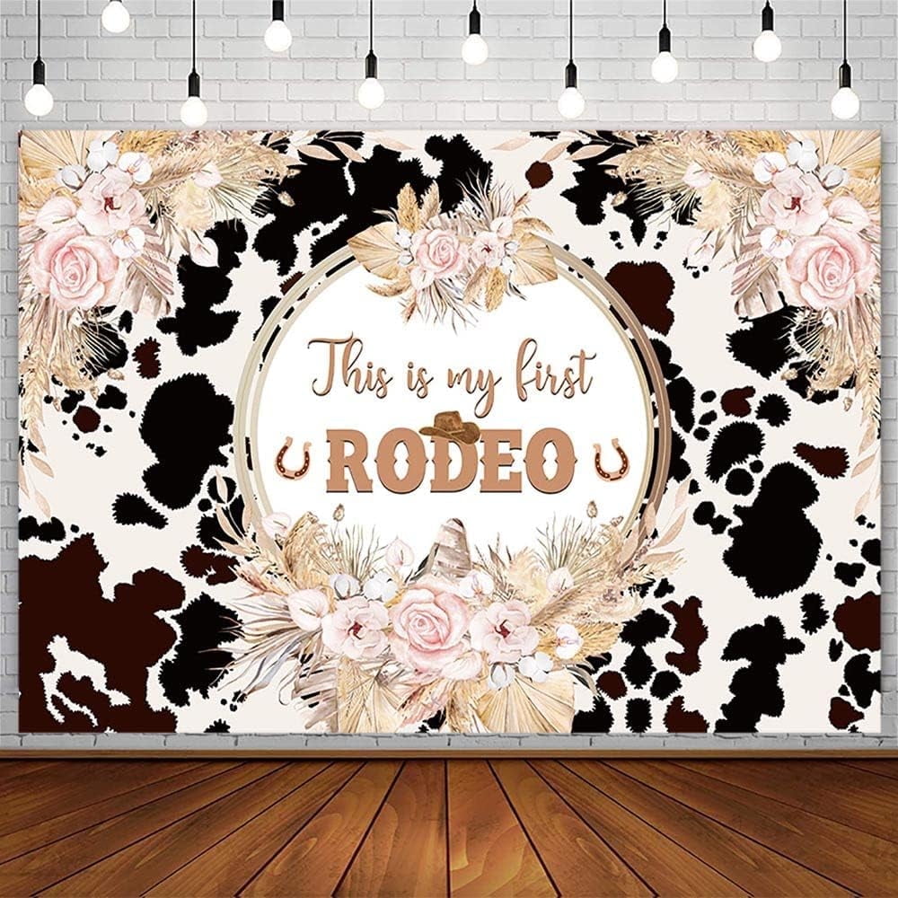 My First Rodeo 1st Birthday Backdrop for Western Cowgirl Wild One Bday ...