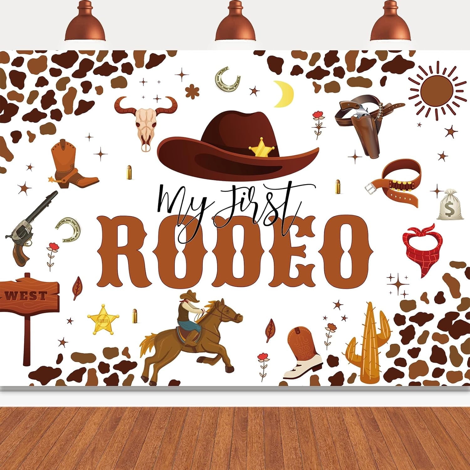 My First Rodeo Backdrop, Western Cowboy Backdrop Cowboy Banner Western ...