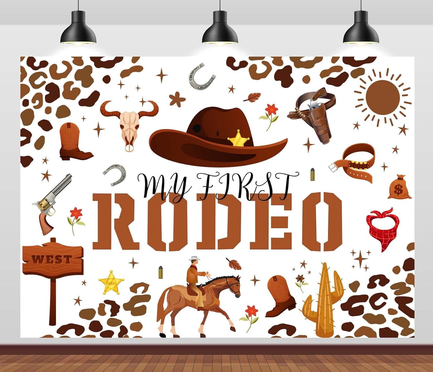 My First Rodeo Backdrop Western Cowboy Background Boys 1st Birthday ...