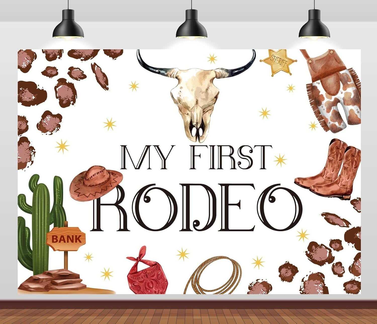 My First Rodeo Backdrop Western Cowboy and Cowgirl Theme 1st Birthday ...