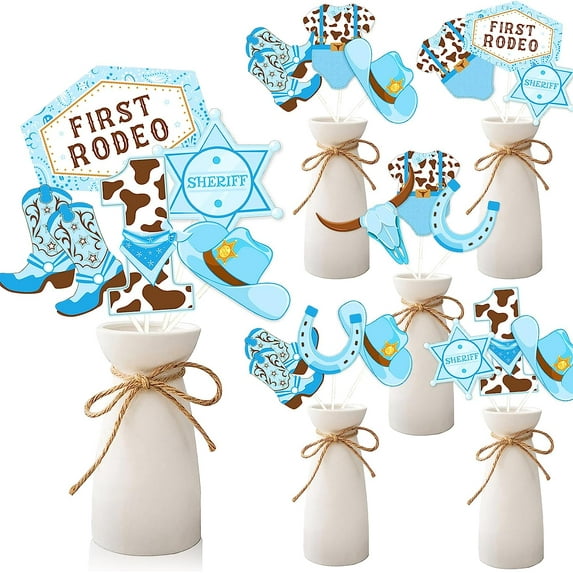 Funmemoir First Rodeo Birthday Party Decorations Boy, Cowboy ...