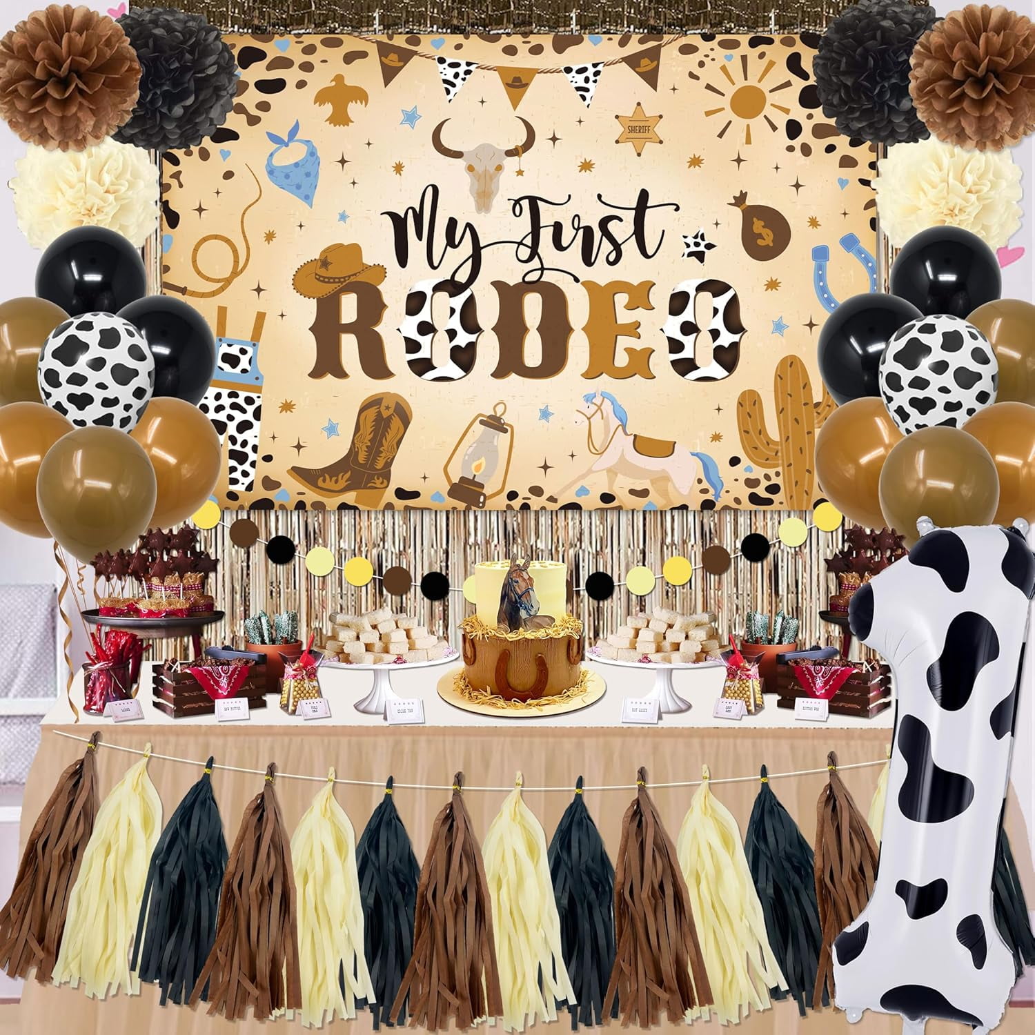 My First Rodeo Decorations Boy Western Cowboy 1st Birthday Decorations ...