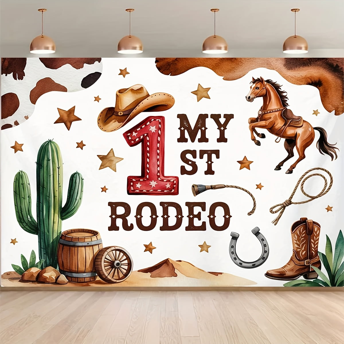 My First Rodeo Party Backdrop Western Cowboy 1st Birthday Photography ...
