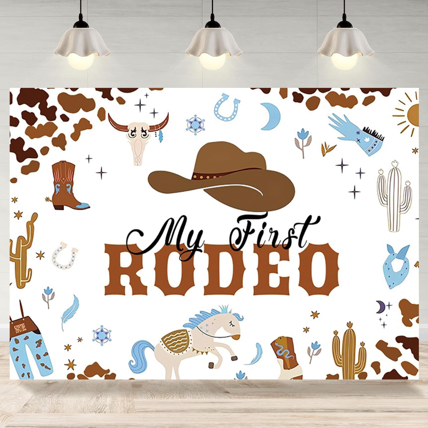 My First Rodeo Party Backdrop Western Cowboy 1st Birthday Photography ...