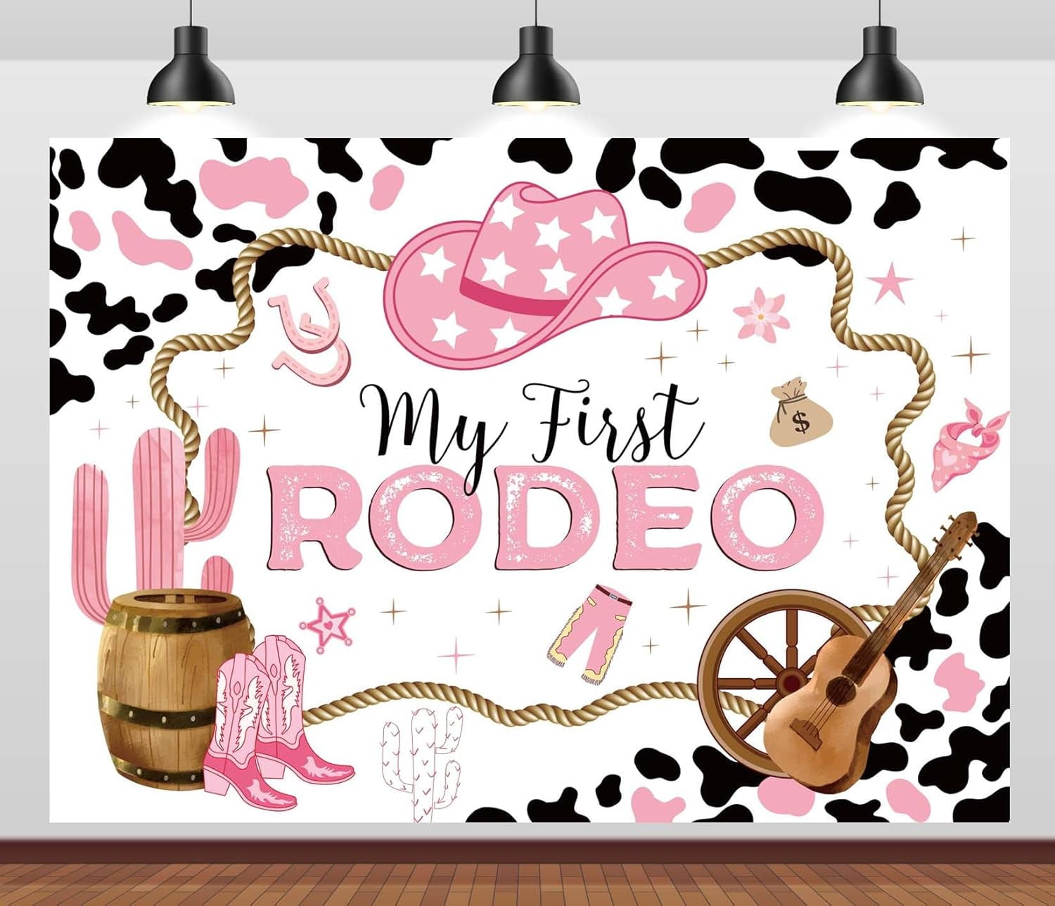My First Rodeo Party Backdrop Western Cowgirl Birthday Backdrop Girl ...