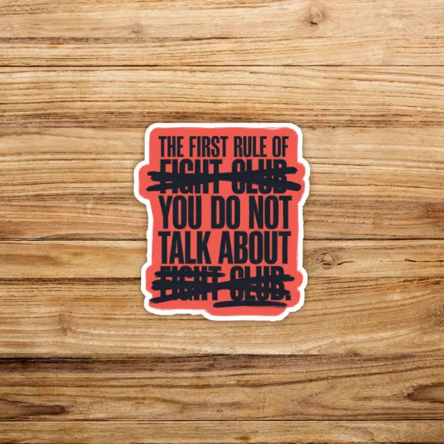 The First Rule Of Fight Club Vinyl Sticker Decal For Fans Of The Cult ...