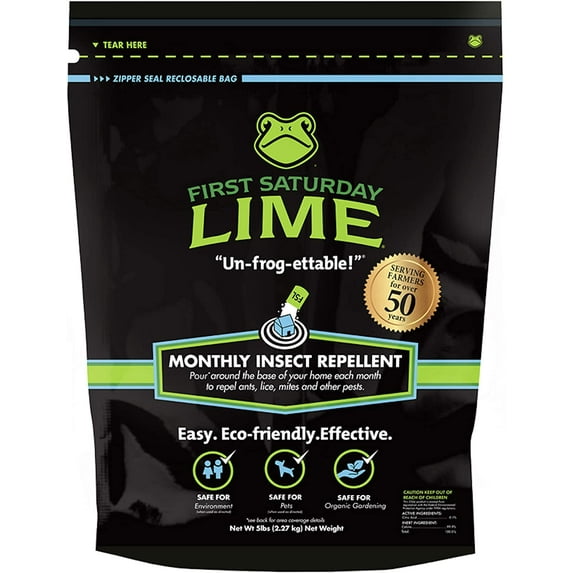 First Saturday Lime, 5lb Bag, Eco-Friendly Barrier for Garden & Coop ...