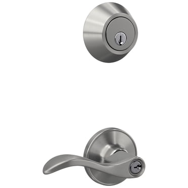Larson Brushed Nickel Mortise Hardware Kit With Key And Deadbolt For ...