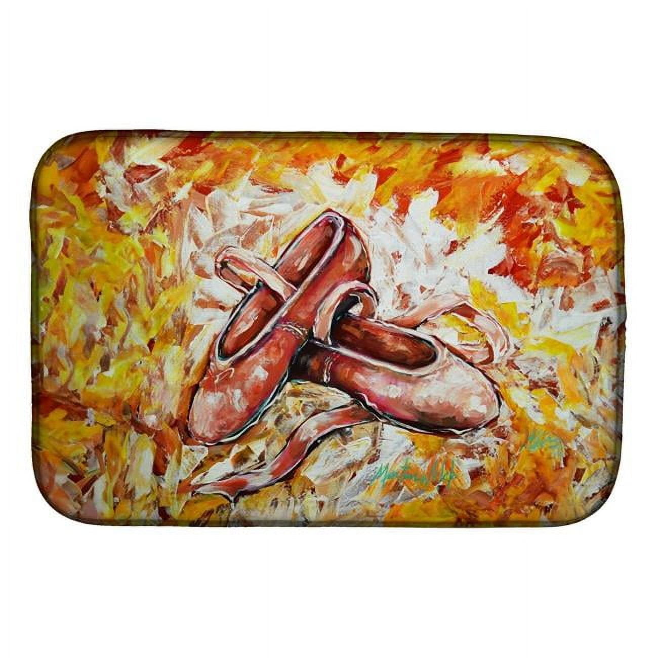 Carolines Treasures 21 x 14 in. First Step Ballet Shoes Dish Drying Mat ...