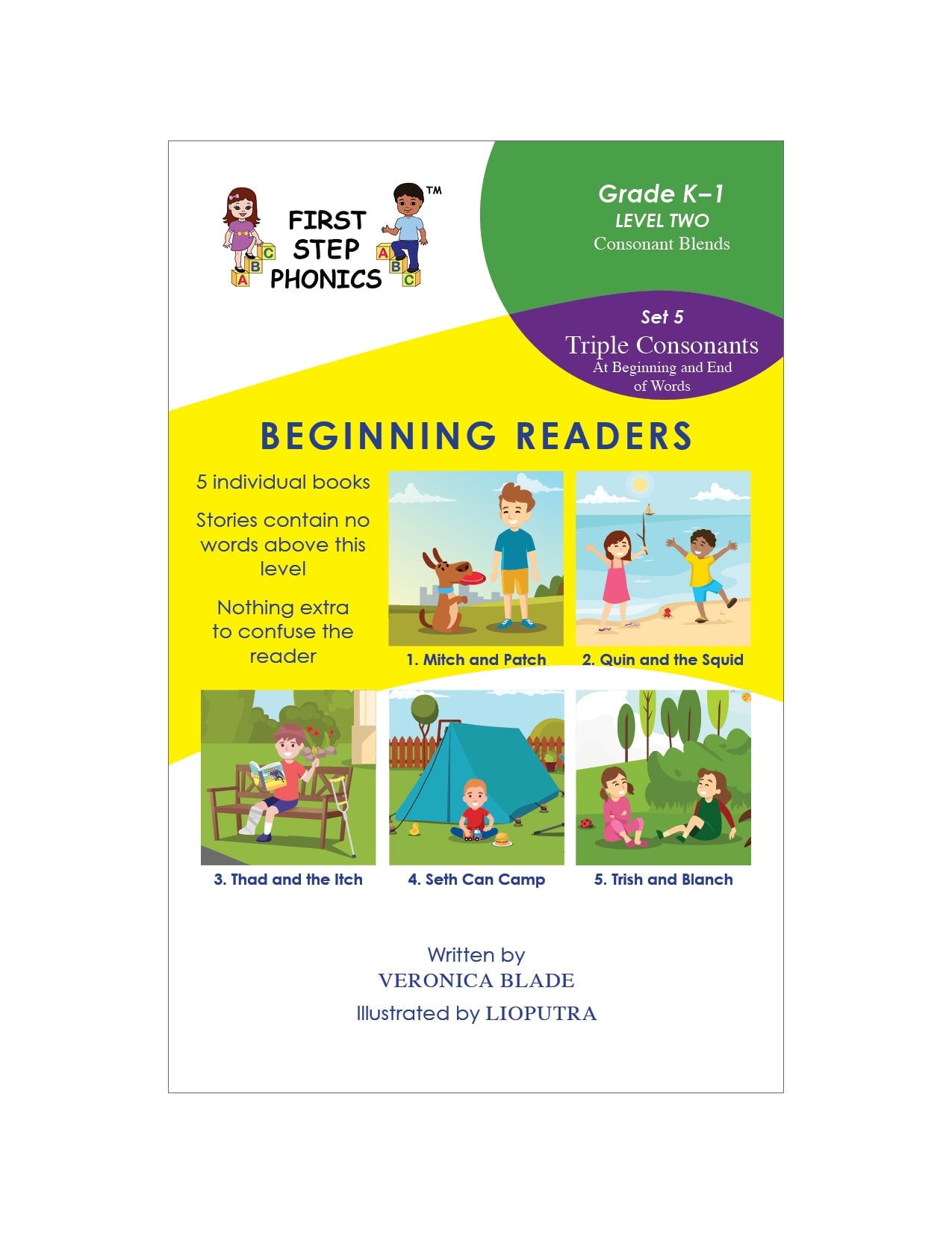 First Step Phonics Level 2, Set 5: Three-consonant Blends (5 books ...