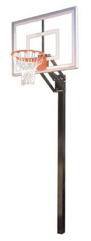 First Team Champ Turbo Steel-Glass In Ground Adjustable Basketball System44; Maroon - Walmart.com