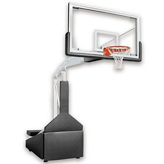 First Team Hurricane Triumph-FL Steel-Glass Official Size Portable Basketball System44; Desert ...