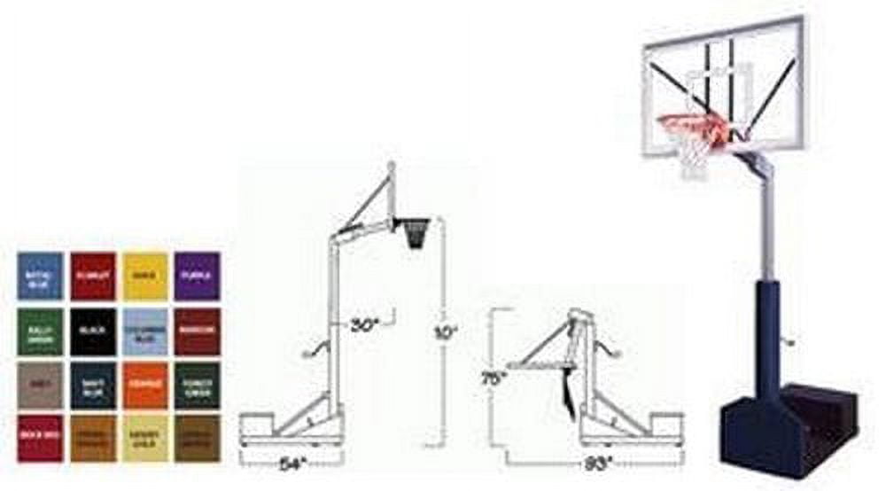 First Team Rampage Nitro Portable Basketball Hoop with 60 Inch Glass ...