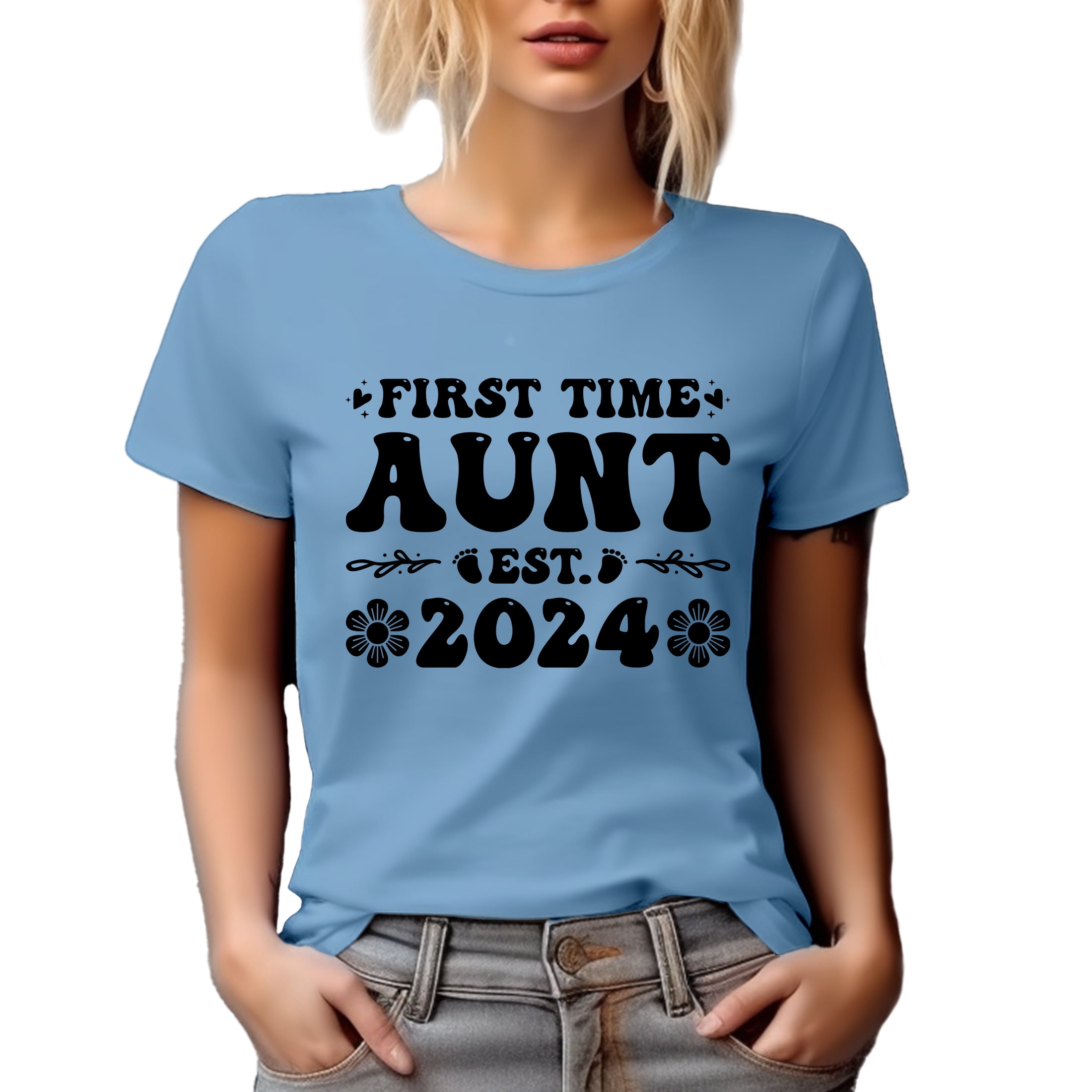 First Time Aunt Est. 2024, New Auntie, Baby Shower, Gender Reveal Party ...