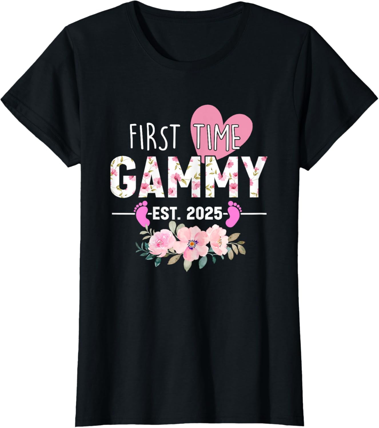First Time Gammy Est 2025 Gifts Promoted To Grandma New Baby T-Shirt ...