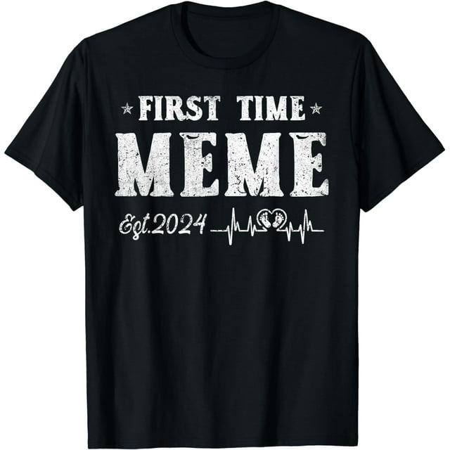 First Time Meme Est 2024 Heartbeat Funny Baby T-Shirt - Walmart.com