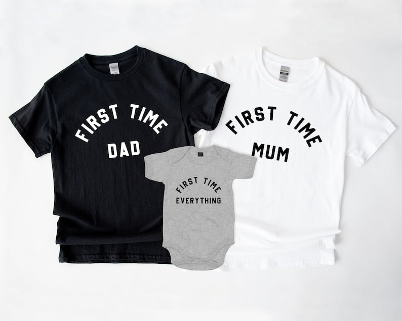 First Time Mum And Dad T-Shirts - First Baby Family Shirts - First ...