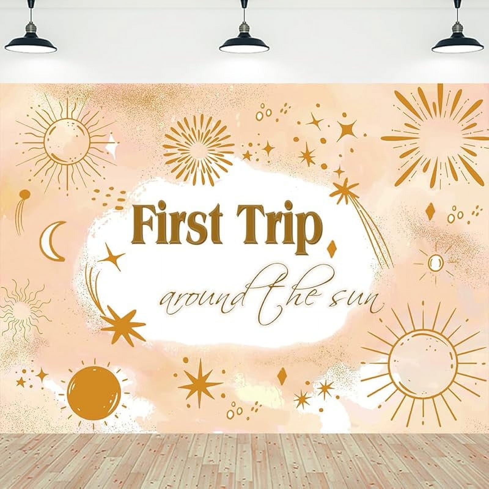 First Trip Around The Sun Backdrop Bohemian Sun Moon Backdrop for Boy ...