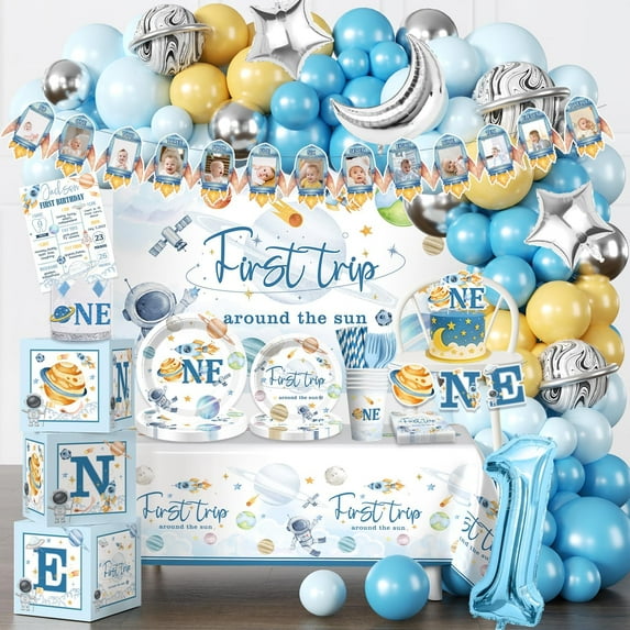 First Trip Around the Sun Birthday Party Decorations for Boys, Outer ...