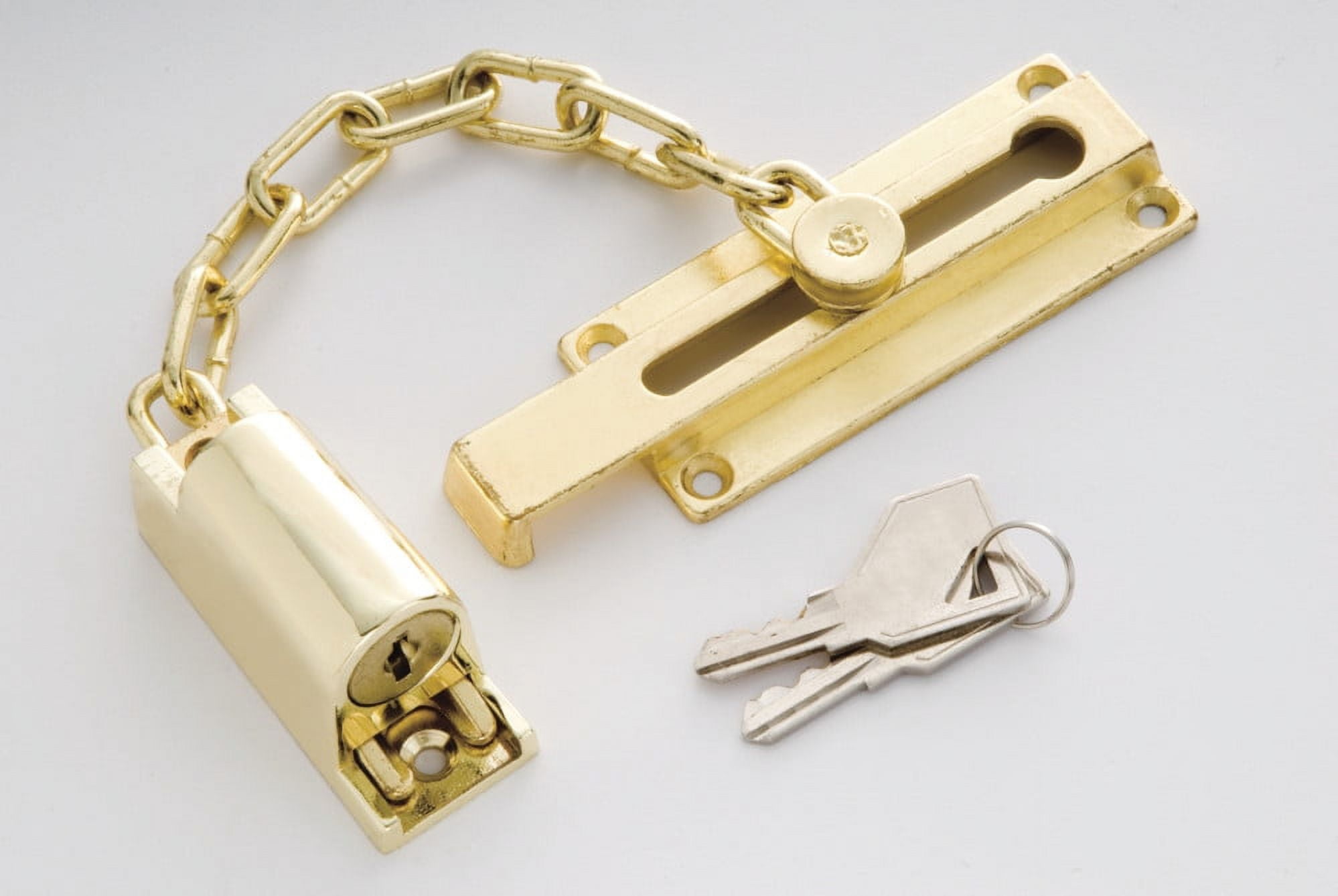 First Watch Security 1800 Keyed Chain Door Fastener, Polished Brass ...