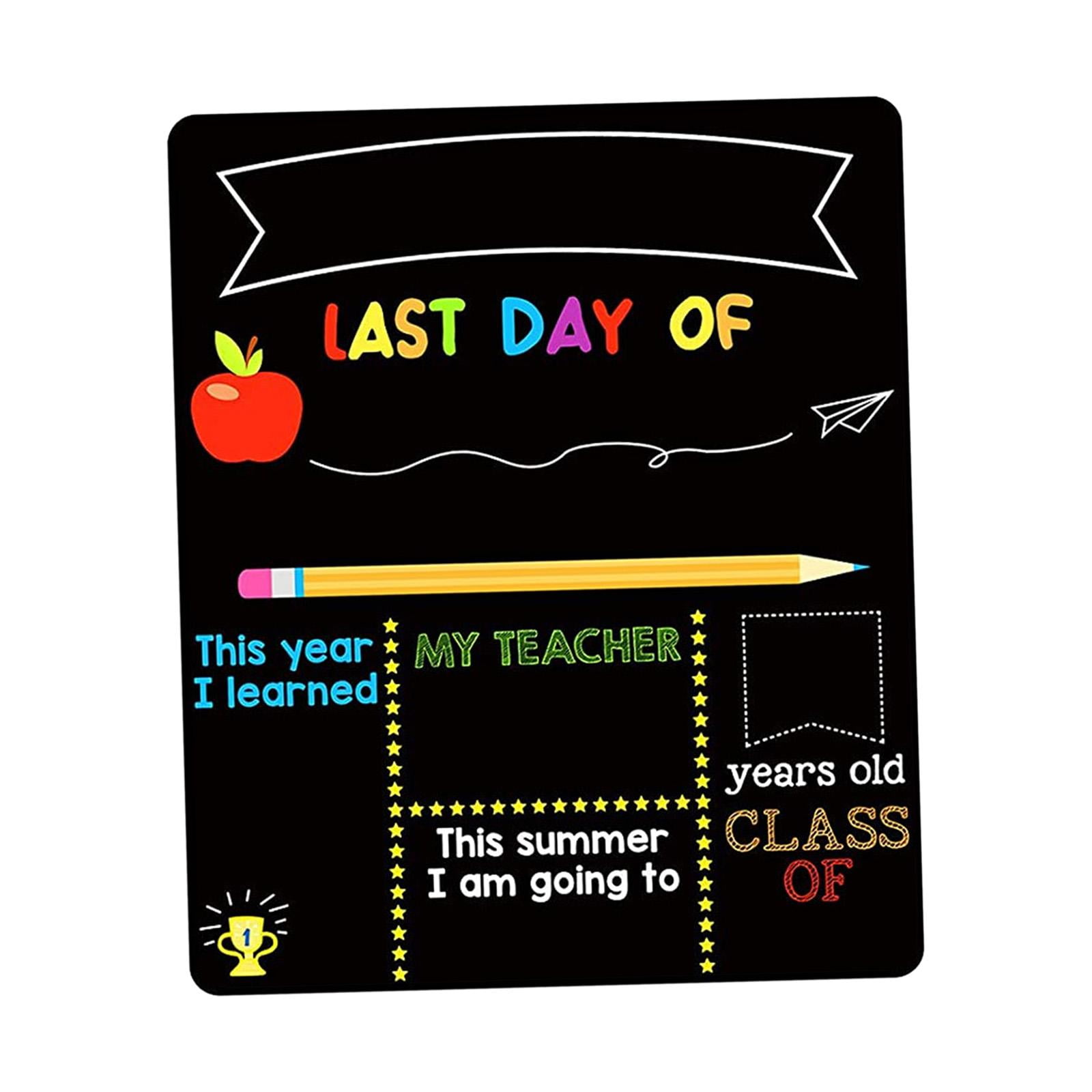 First and Last School Day Board Sign Back to School Chalkboard Sign ...
