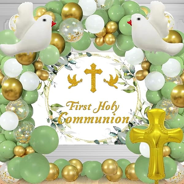 First communion Party Decorations Balloons First communion Balloon Arch ...