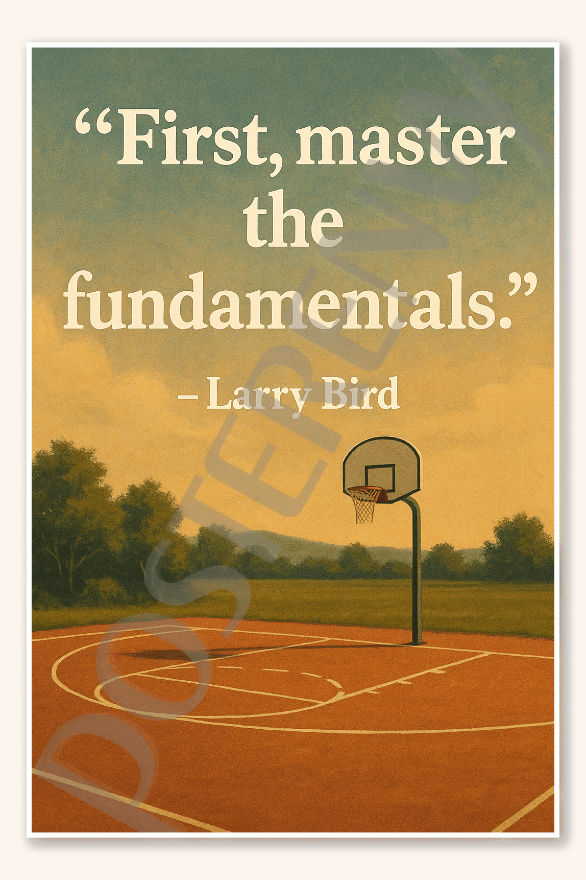 First, master the fundamentals - Larry Bird Poster - 18 inch x 12 inch ...