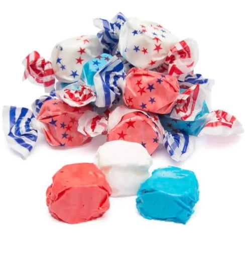 FirstChoiceCandy American Flag Saltwater Taffy Sweet Candy- 2 Pound ...
