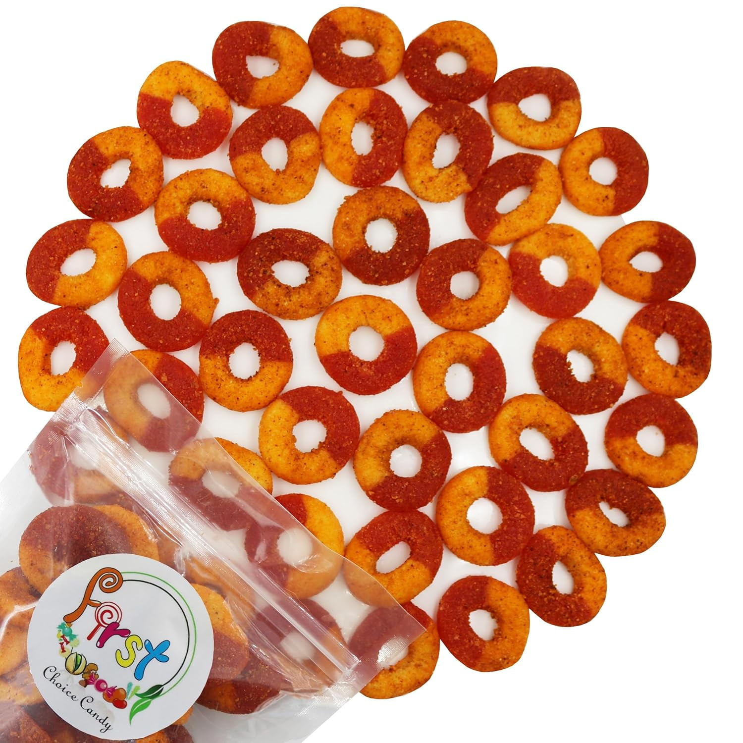 FirstChoiceCandy Chilli Chamoy Spicy Gummy Rings (1 Pound, Peach ...