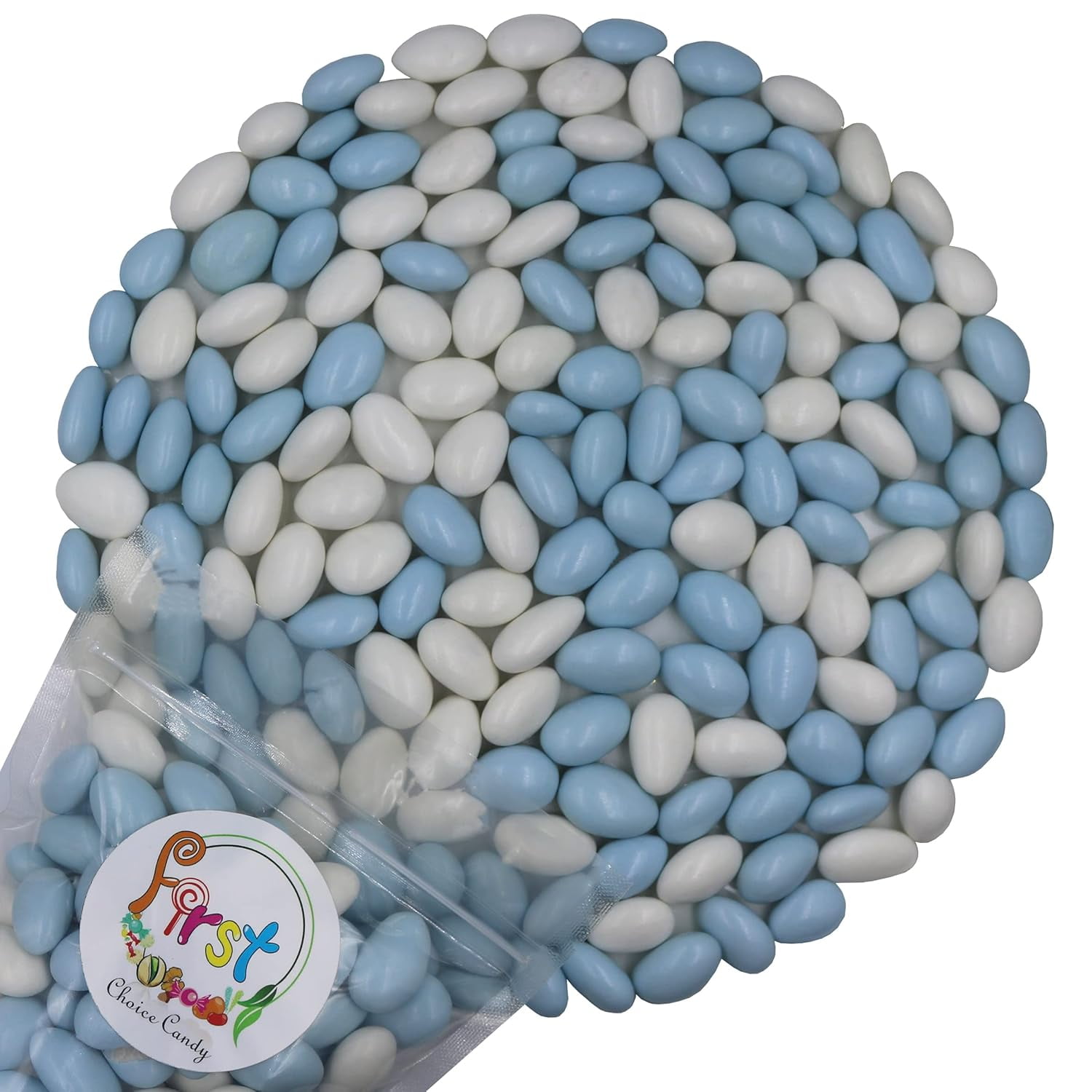 FirstChoiceCandy Jordan Almonds (Baby Blue & White, 10 Pound) - Walmart.com
