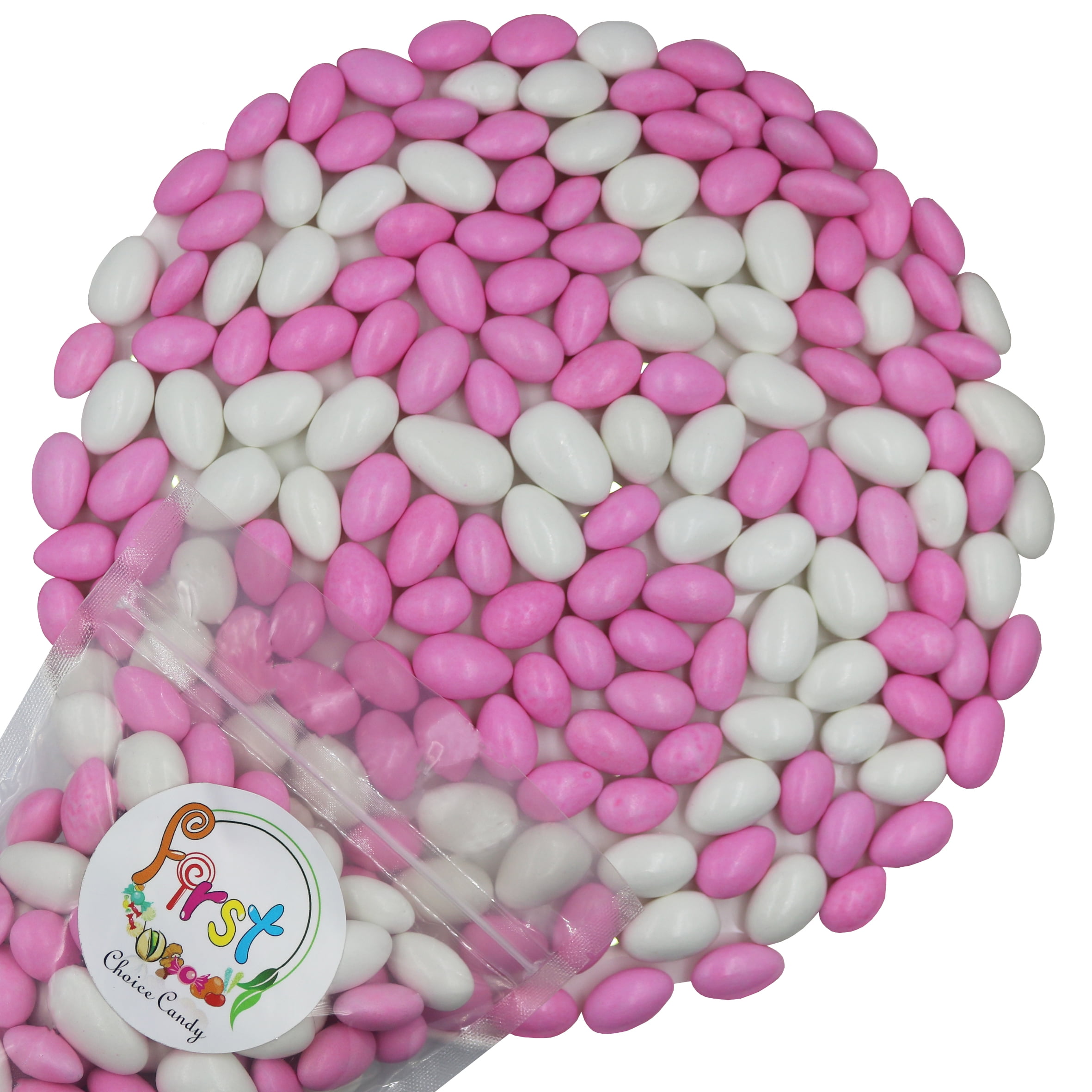 FirstChoiceCandy Pastel Pink & White Jordan Almonds 1 Pound Resealable ...