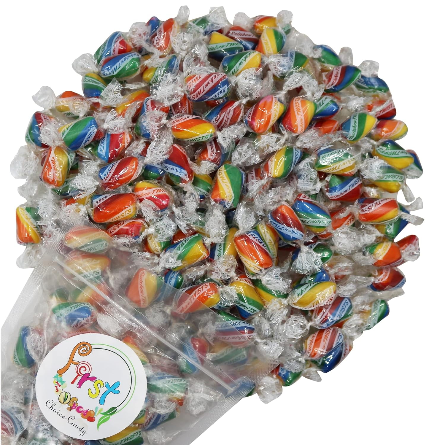 FirstChoiceCandy Rainbow Hard Candy Twists, All Flavor Individually Wrapped - 5 Pound - Walmart.com