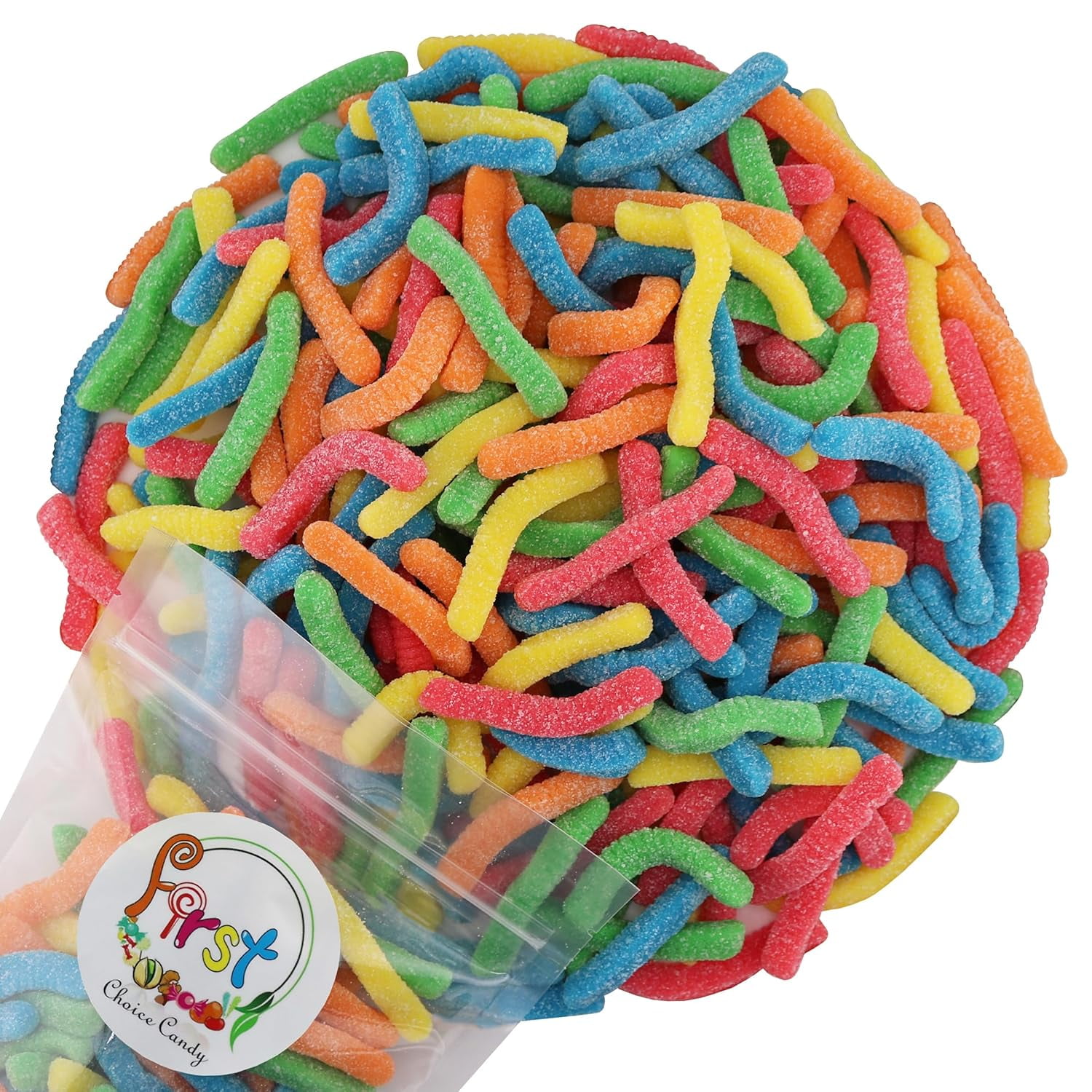 FirstChoiceCandy Sweet & Sour Gummy Worms, Multi Flavors and Solid ...