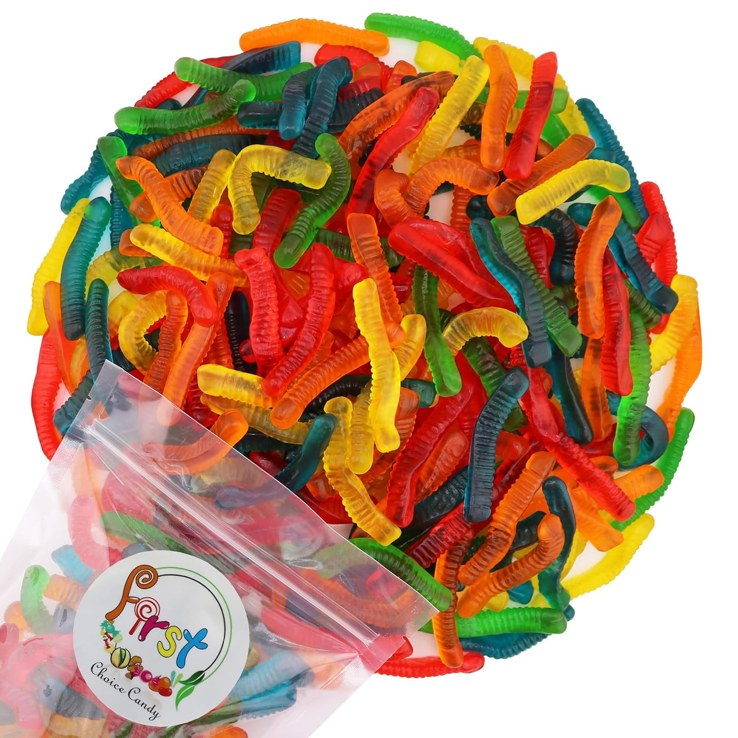 FirstChoiceCandy Sweet & Sour Gummy Worms, Multi Flavors and Solid ...