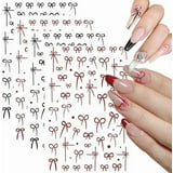 Firstfly 4 Sheets Bows Nail Stickers Ritual Knot Abstract Line Self 3D ...
