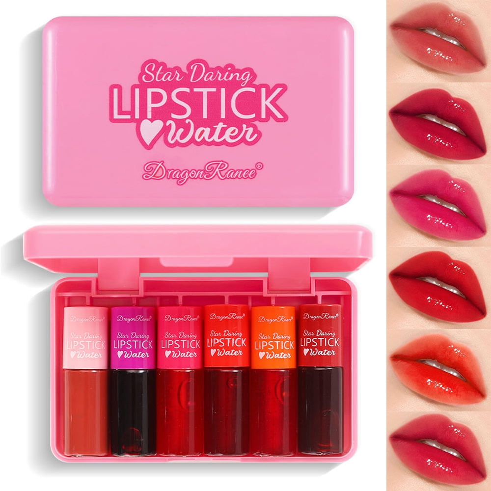 Firstfly 6 Colors Lip Tint Stain Set, Lightweight Korean Velvet ...