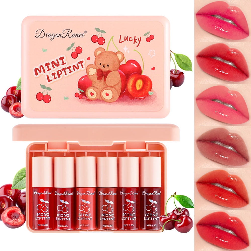 Firstfly 6 Colors Lip Tint Stain Set,Plumping Mini Velvet Lipstick ...