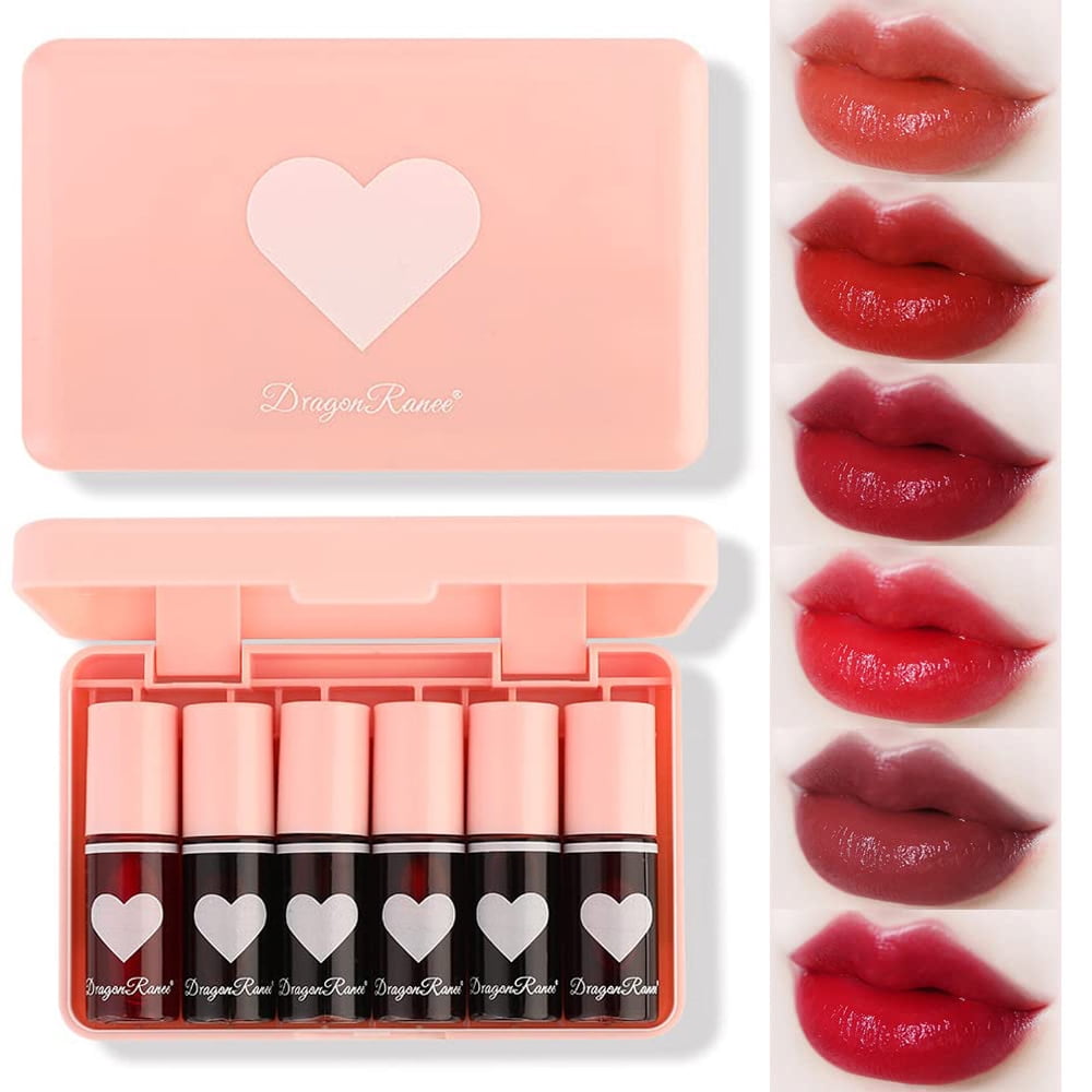 Firstfly Natural Makeup Lip Tint Stain Set (6 Colors), Korean ...