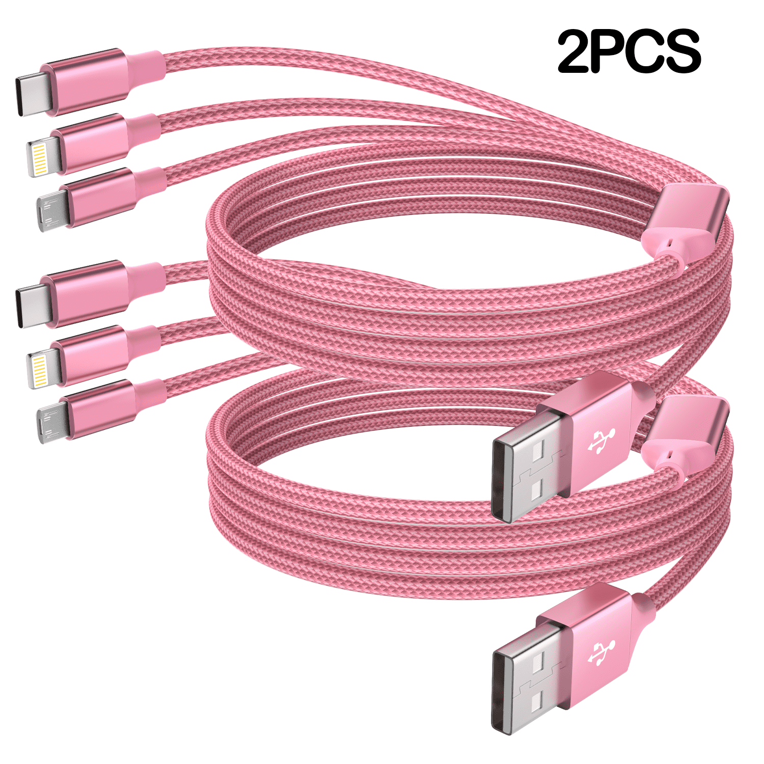 Firsting 3-in-1 USB Phone Charger, 4ft Durable Universal Charging Cable ...