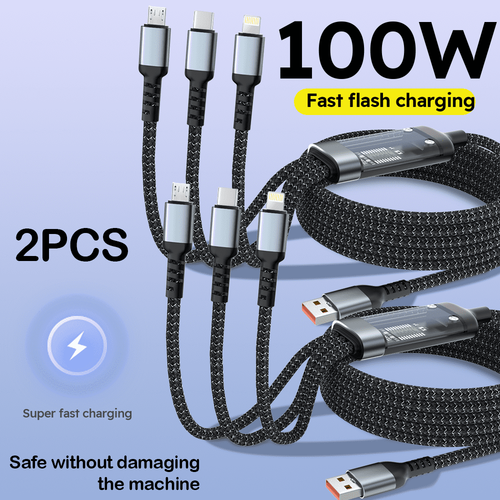 Firsting 4ft 100W 3-in-1 Fast Charging USB Cable, Micro USB, Type-C ...